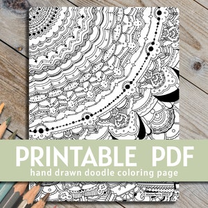 Lacy Doodle Coloring Page - Printable - Etsy