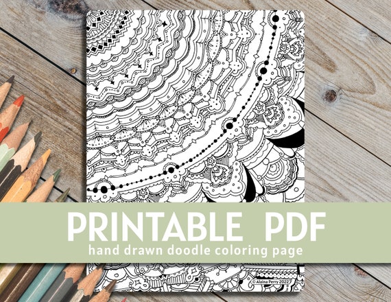 Lacy Doodle Coloring Page Printable - Etsy