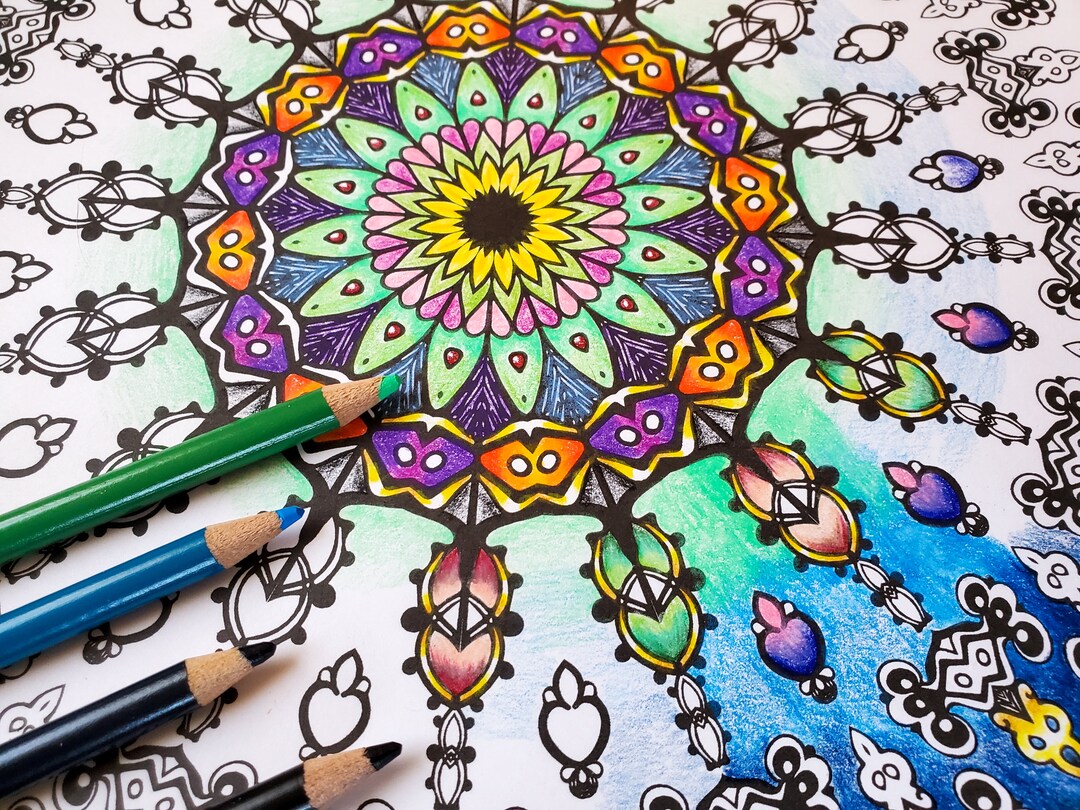 Pretty Mandala Coloring Book Easy Printable - Etsy