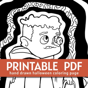 Halloween Zombie Coloring Page - Printable - Etsy