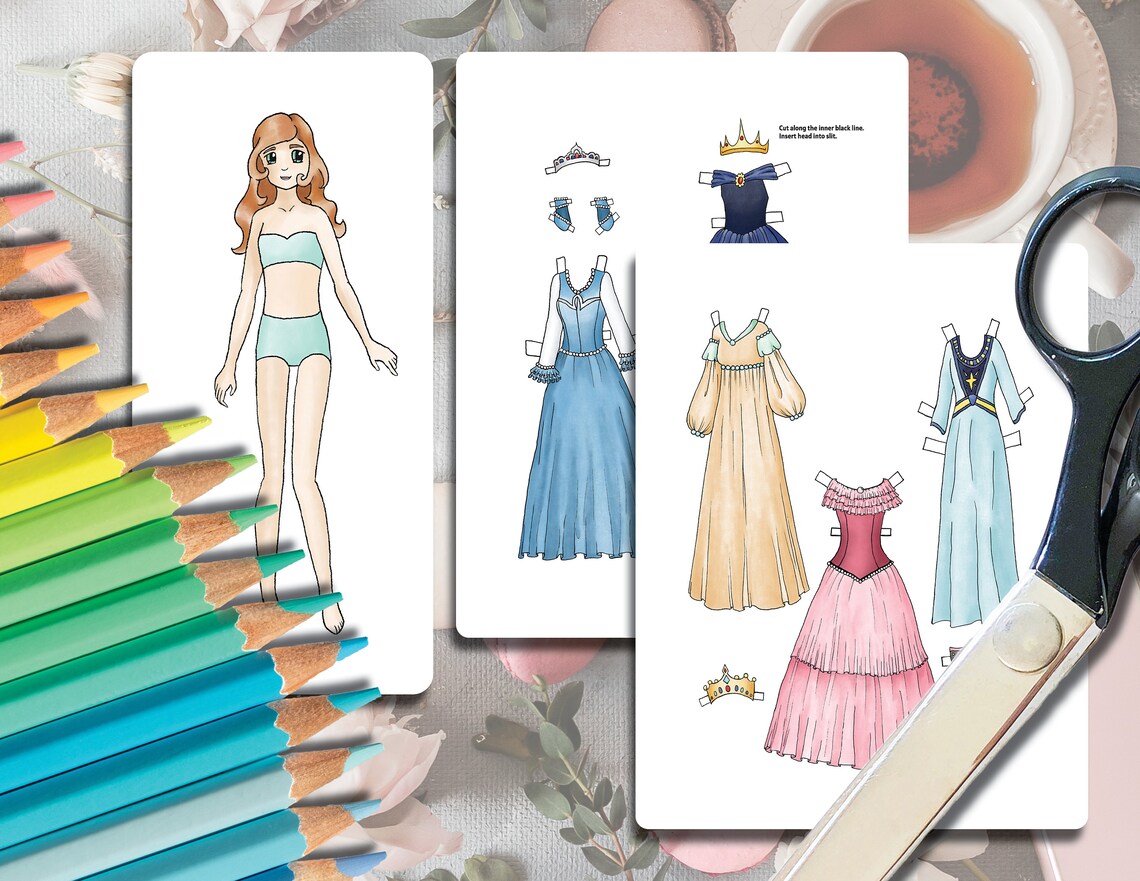 Paper Doll Print & Color Frilly Collection - Etsy