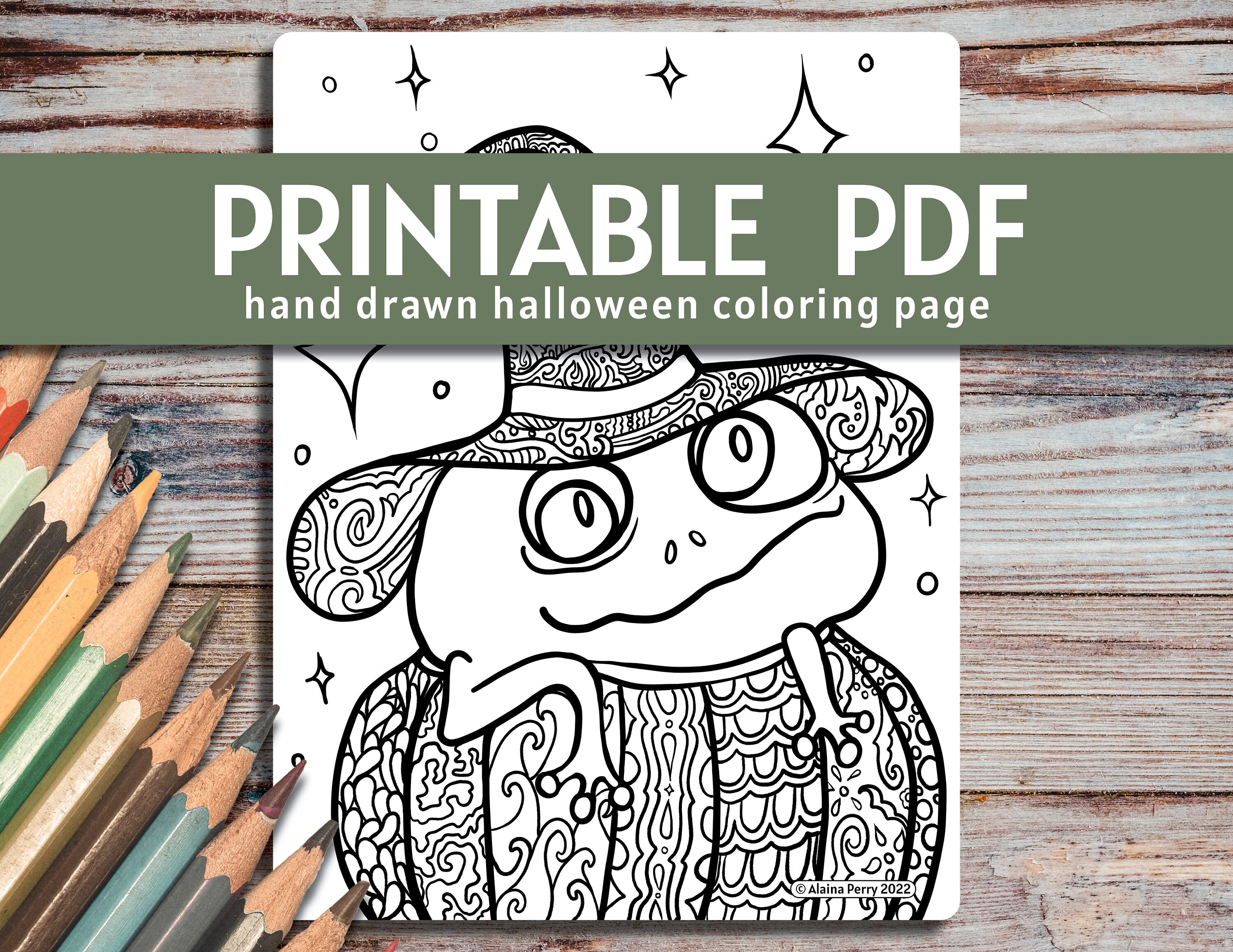 Halloween Coloring Page Bundle of Six Printable - Etsy