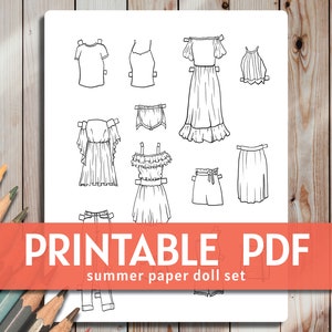 Paper Doll Print & Color - Summer Collection - Etsy