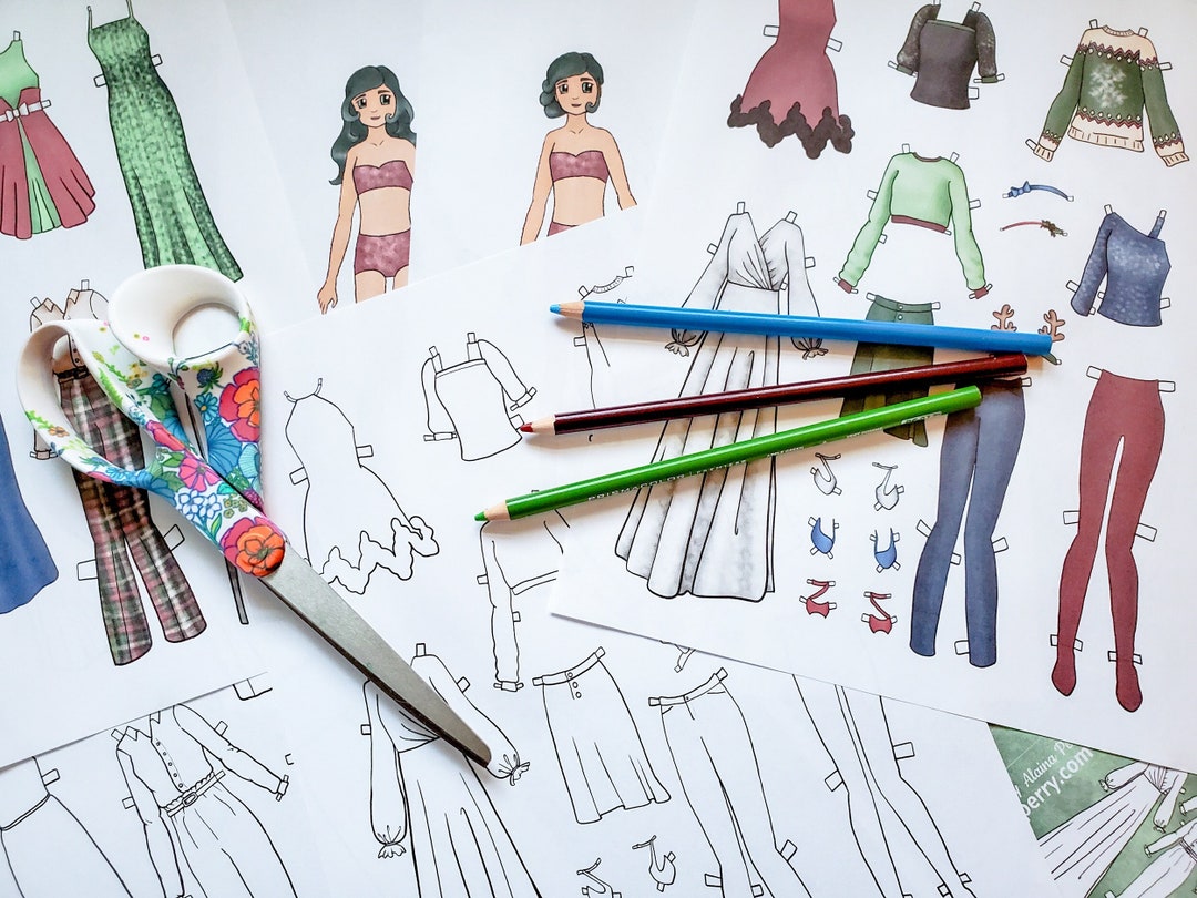 Paper Doll Print & Color - Holiday Collection - Etsy