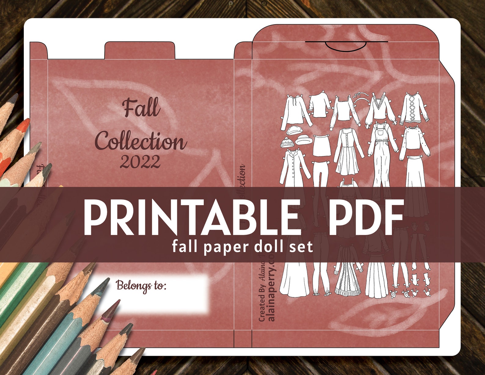 Fall Paper Doll Printable Coloring Pages Digital Download - Etsy