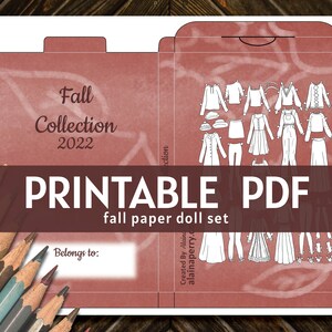 Fall Paper Doll Printable Coloring Pages - Digital Download - Etsy