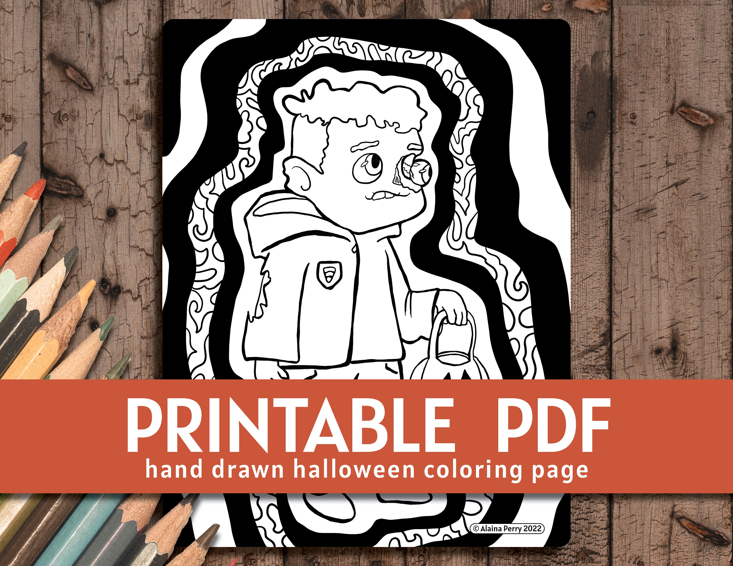 Halloween Coloring Page Bundle of Six Printable - Etsy