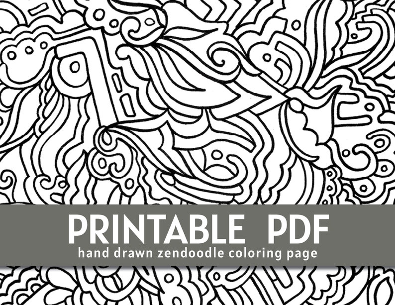 Easy Abstract Zen Doodle Coloring Page Printable - Etsy