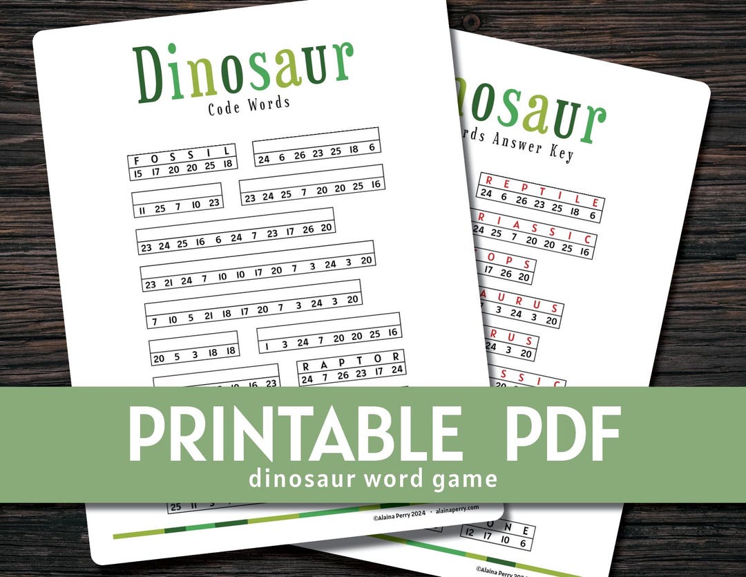 Dinosaur Word Game - Printable - Etsy