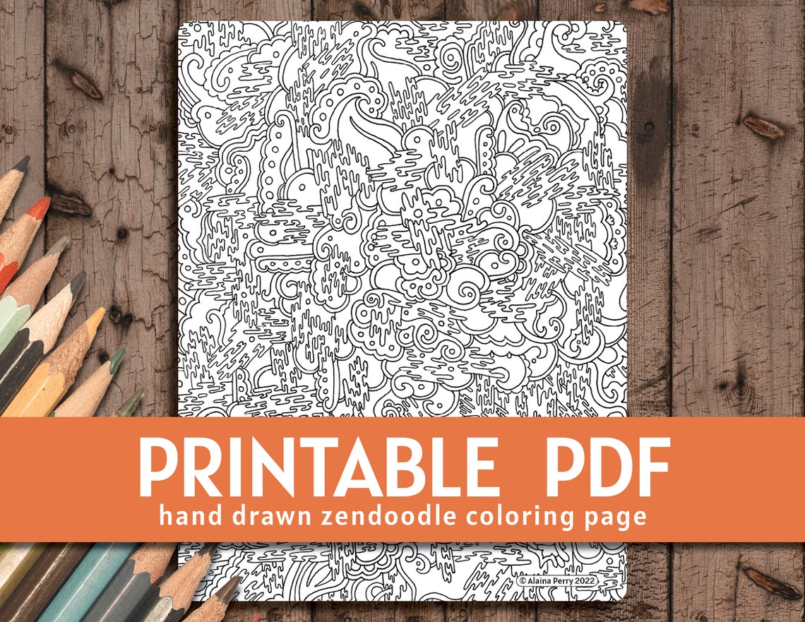 Original Doodle Coloring Page Printable - Etsy