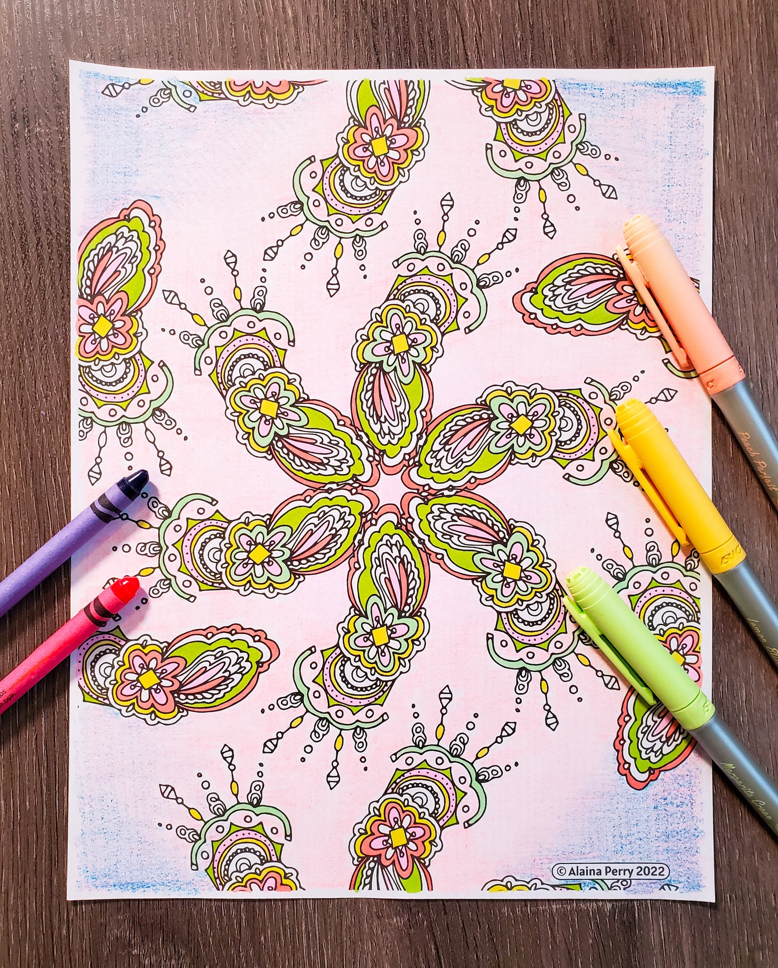 Funky Spiral Mandala Coloring Page Printable - Etsy