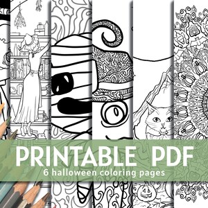 Halloween Coloring Page Bundle of Six - Printable - Etsy