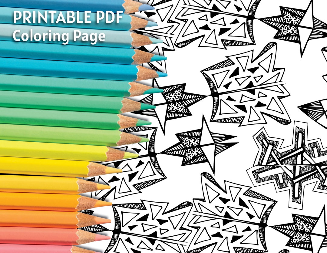 Exciting Triangles Pattern Coloring Page Printable PDF - Etsy