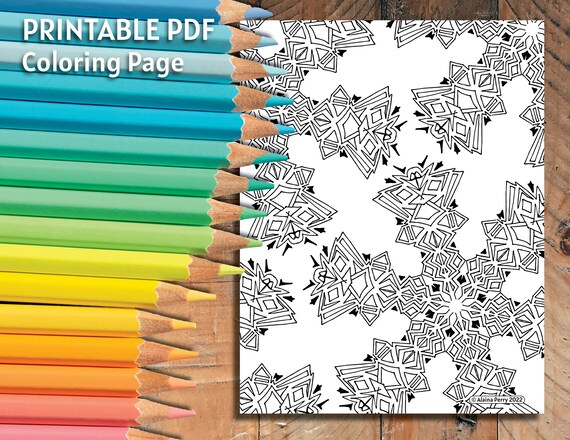 Fun Mandala Pattern Coloring Page | Etsy