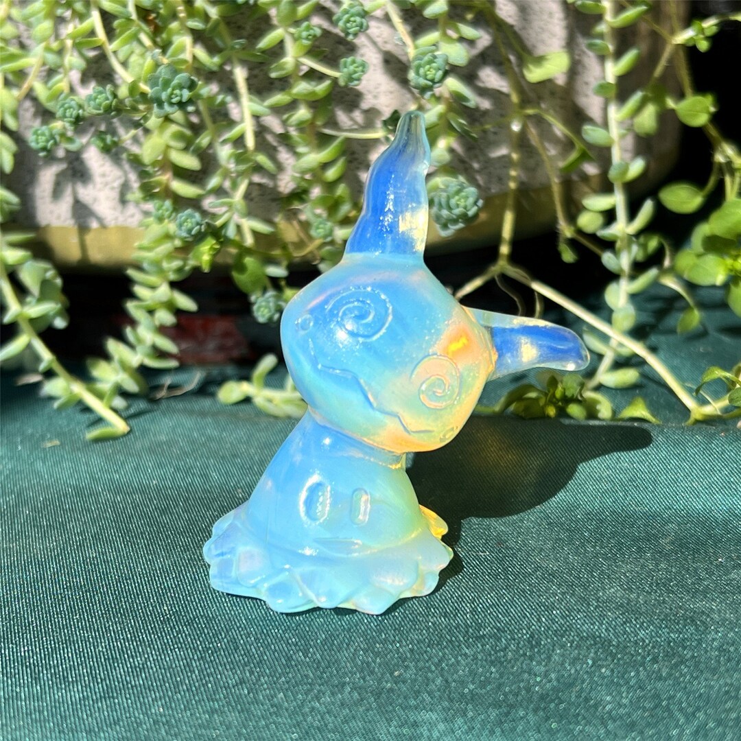 2 White Opalite Pokemon Mimikyu Carving,quartz Crystal Pokemon,crystal ...