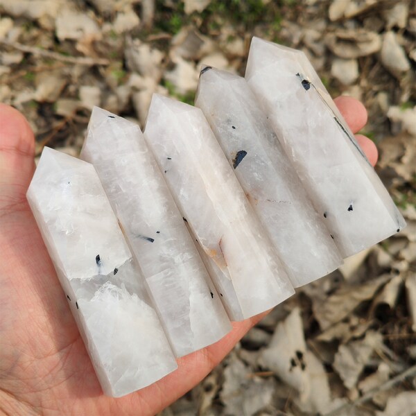 White Quartz With Black Tourmaline - Etsy