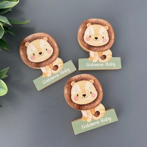 Custom Lion Magnets - Baby Shower Gifts, Boy Safari Decorations, A Wild ...