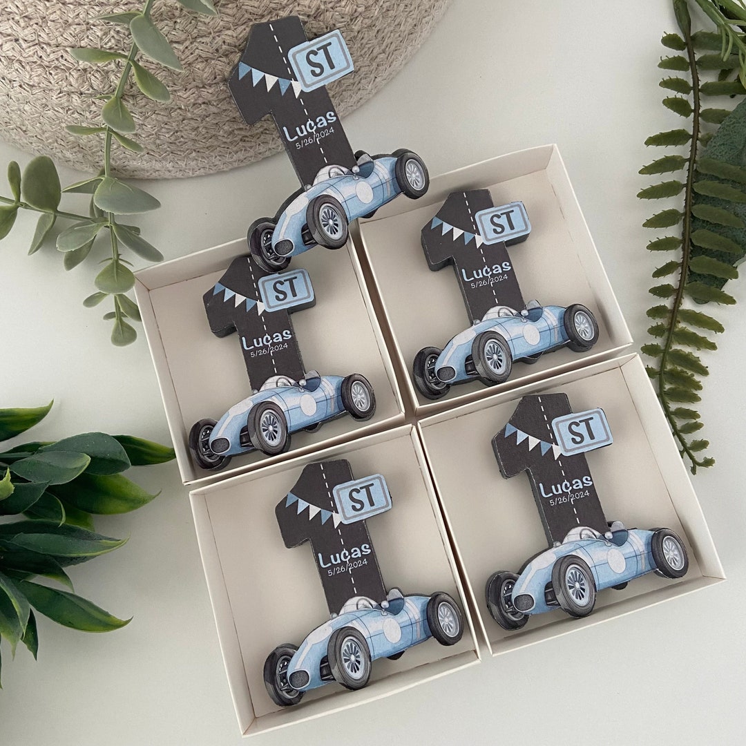 1st Birthday Car Magnet Favors - Race Car Party Favors Decorations ...