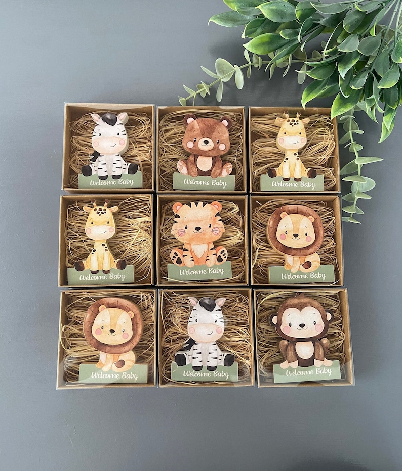 Safari Animal Magnet - Baby Shower Favors, Boy Safari Decorations, Wild ...