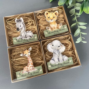 Safari Animal Baby Shower Magnets, Greenery, an Invitation to the Wild ...