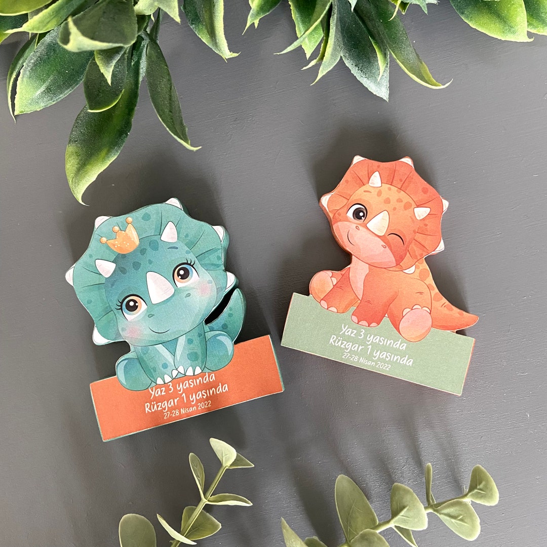 Set of 10 | Oh Baby Baby Shower Personalized Cute Dinosaurs Magnet ...