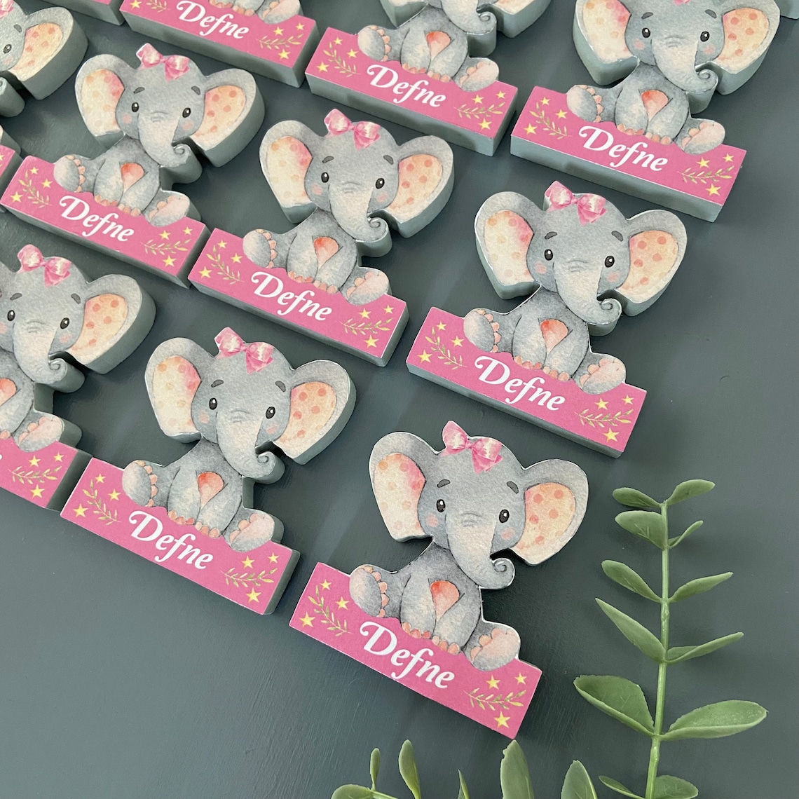 Elephant Baby Shower Favor Baby Girl Elephant Personalized | Etsy