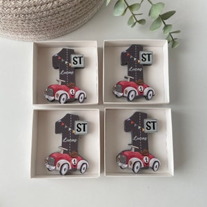 1st Birthday Car Magnet Favors - Race Car Party Favors Decorations ...
