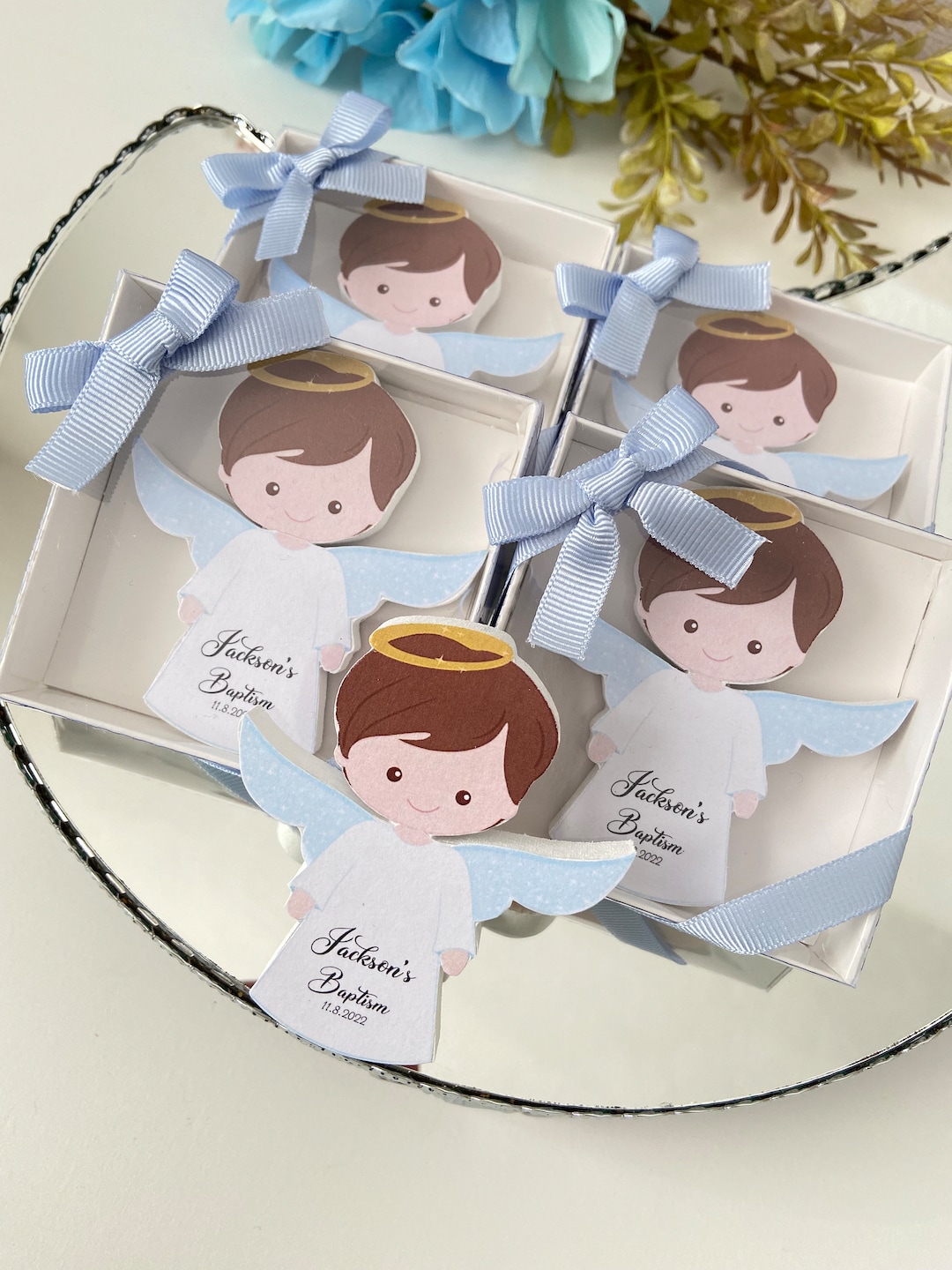 Baptism Wood Angel Favors, Baptism Custom Favors, Baptism Thank You ...