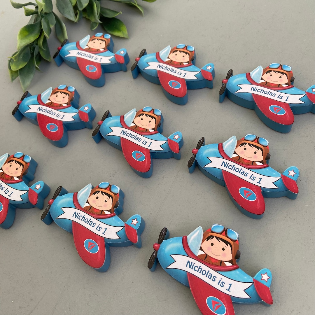 Personalized Airplane Baby Shower Favors/ First Birthday Host Gift ...