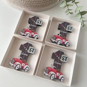 1st Birthday Car Magnet Favors - Race Car Party Favors Decorations ...