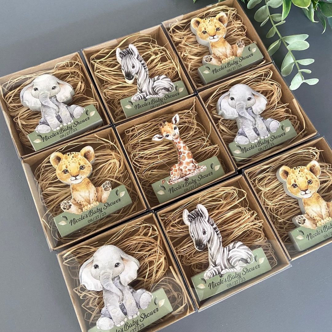 Safari Animal Baby Shower Magnets, Greenery, an Invitation to the Wild ...