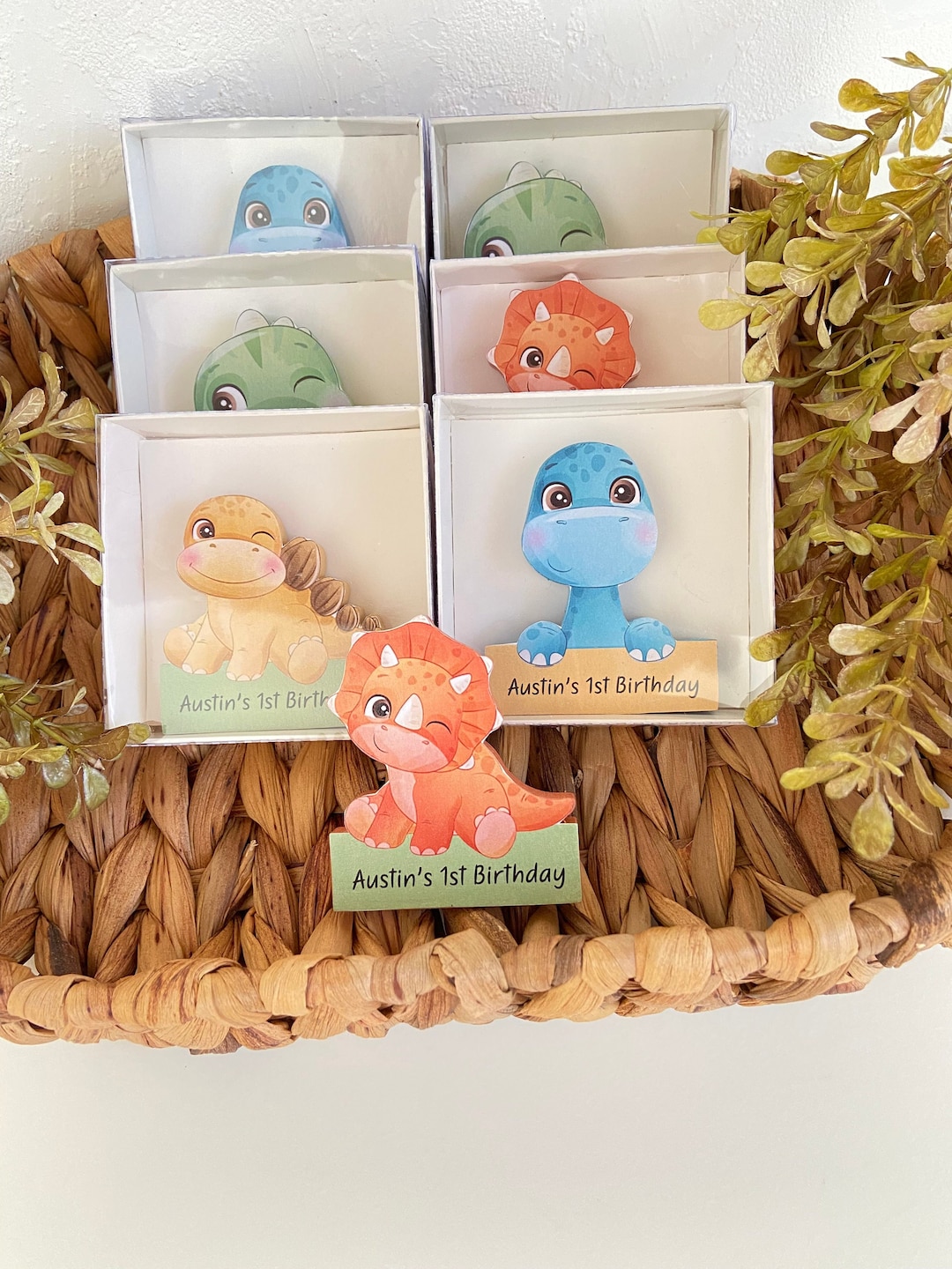 Personalized Dinosaur Birthday Party Gift Magnet, Dinosaur Party Favors ...