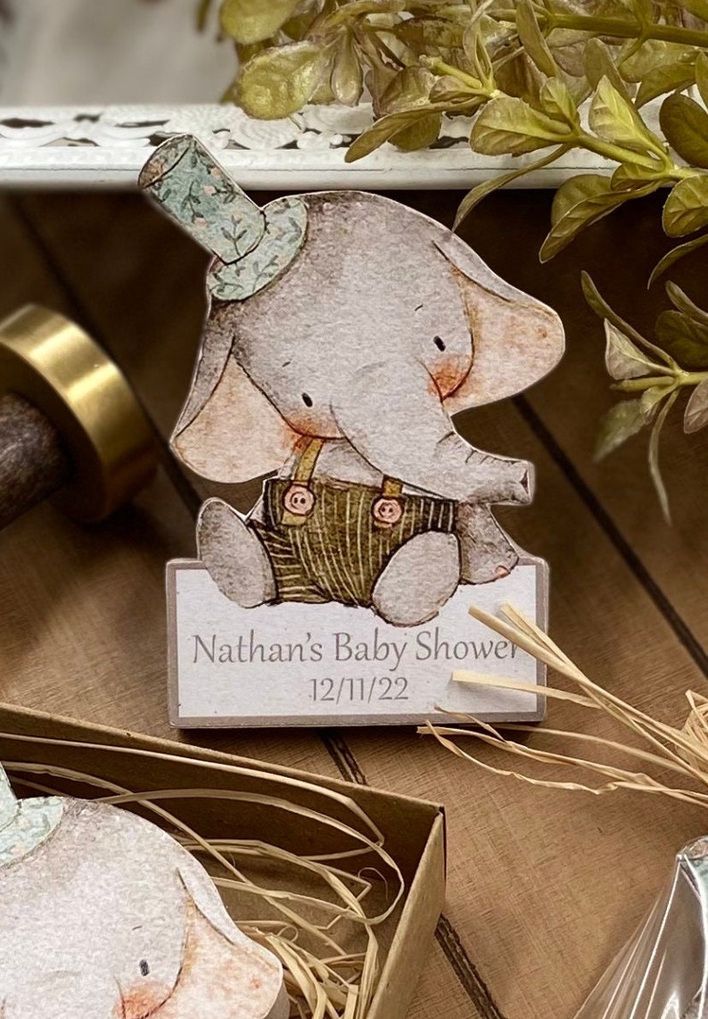 Personalized Wooden Boho Elephant Magnet/ Elephant Baby Shower - Etsy