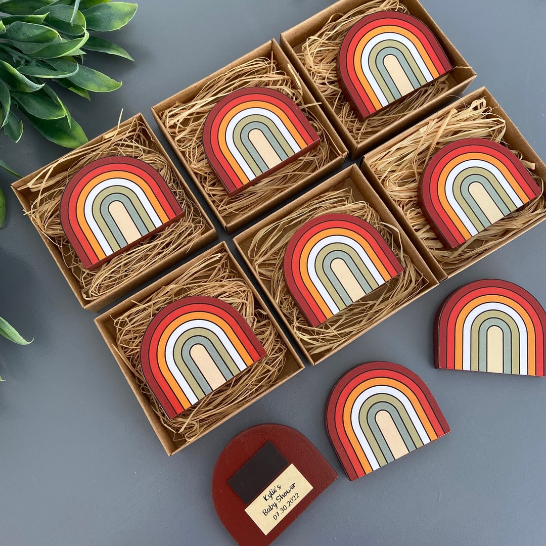 Rainbow Magnet, Custom Rainbow Baby Shower Favors, Boho Rainbow ...