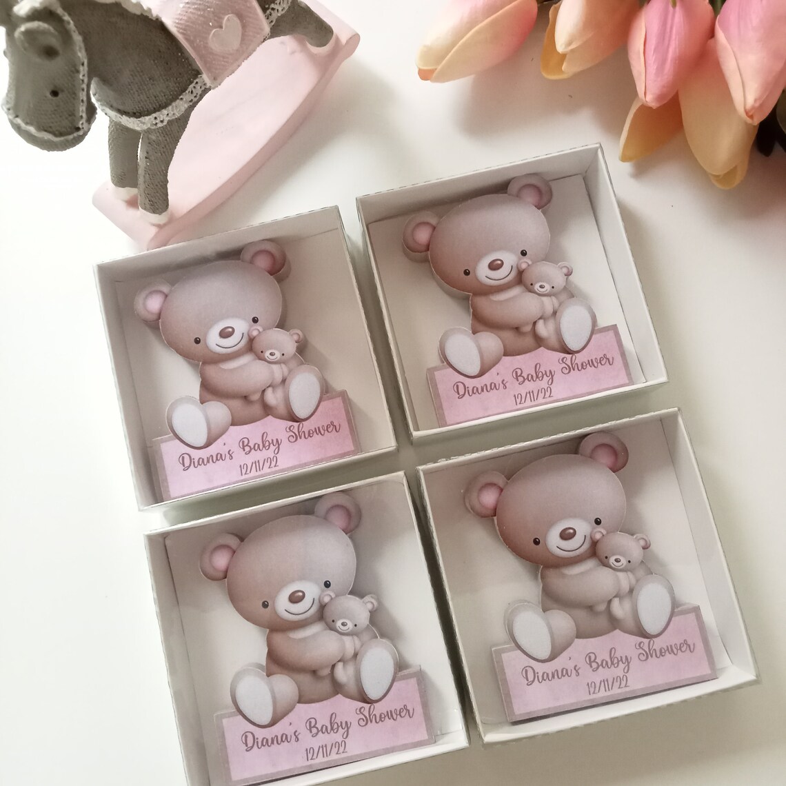 Custom Teddy Bear Wood Magnets Guest Gift Magnet Baby Shower - Etsy