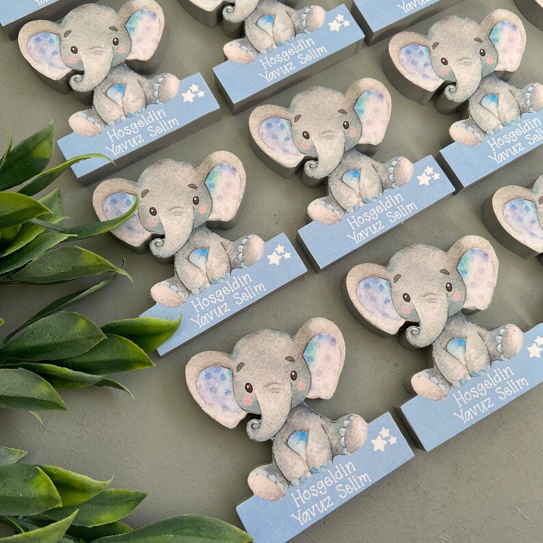 Elephant Baby Shower Favor Baby Girl Elephant Personalized | Etsy