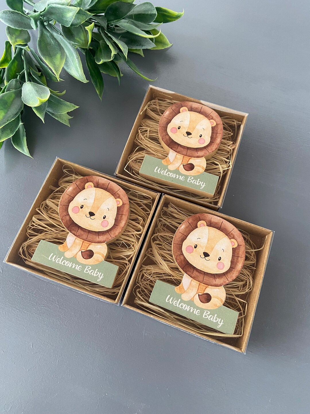 Custom Lion Magnets - Baby Shower Gifts, Boy Safari Decorations, A Wild ...