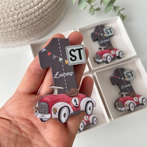 1st Birthday Car Magnet Favors - Race Car Party Favors Decorations ...