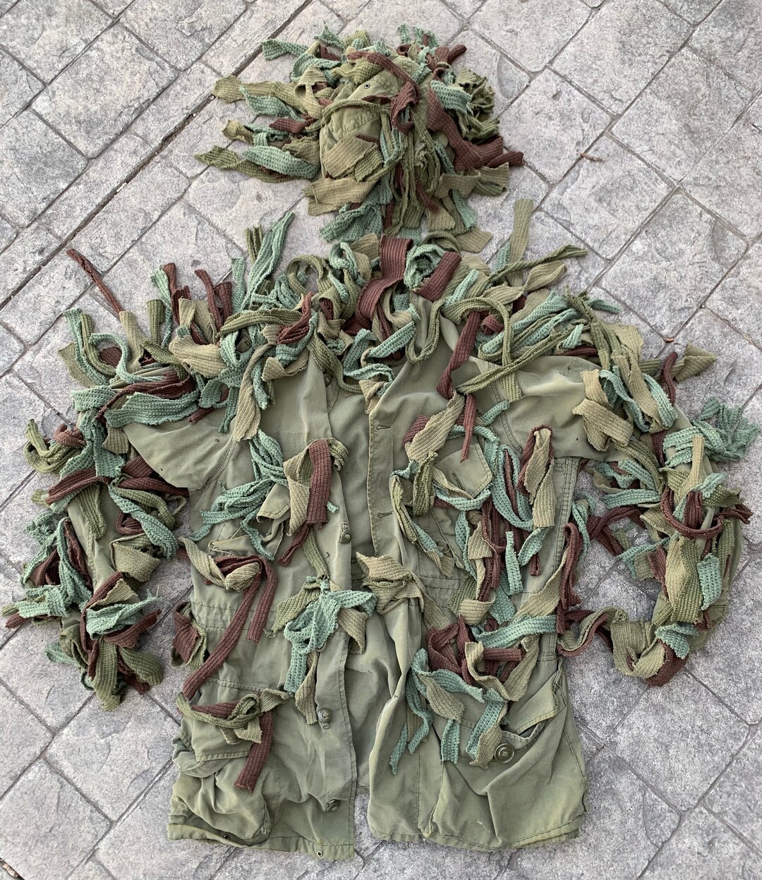 Vintage Canadian Army Ghillie Sniper Jacket & Free Cap Size Mens Medium ...