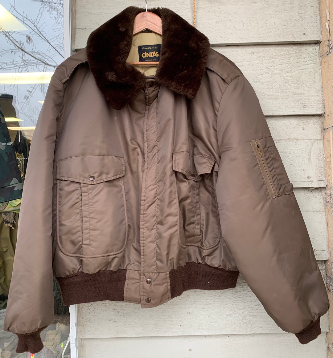 Vintage B15 Bomber Jacket Camel Brown Made in USA Size 50 Mens X-large ...