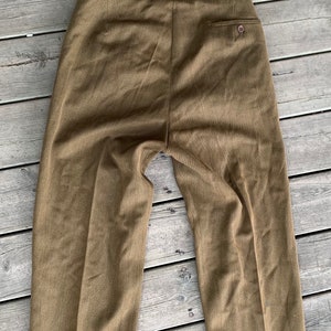 1955 WWII Style Canadian Army Wool Pants With Suspenders Size Mens 32 S ...