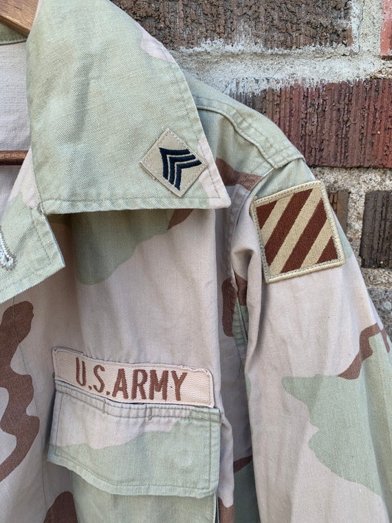Desert Camo BDU Jacket Combat Coat with Patches GI 19… - Gem