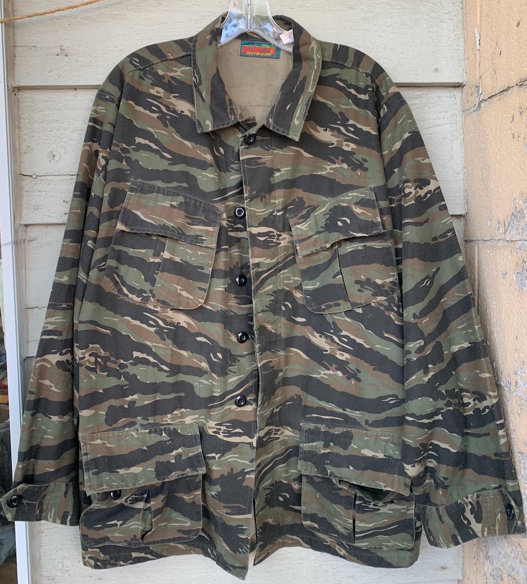 Tiger Strip Camo Vietnam War Jungle Jacket Replica Size Mens Large ...