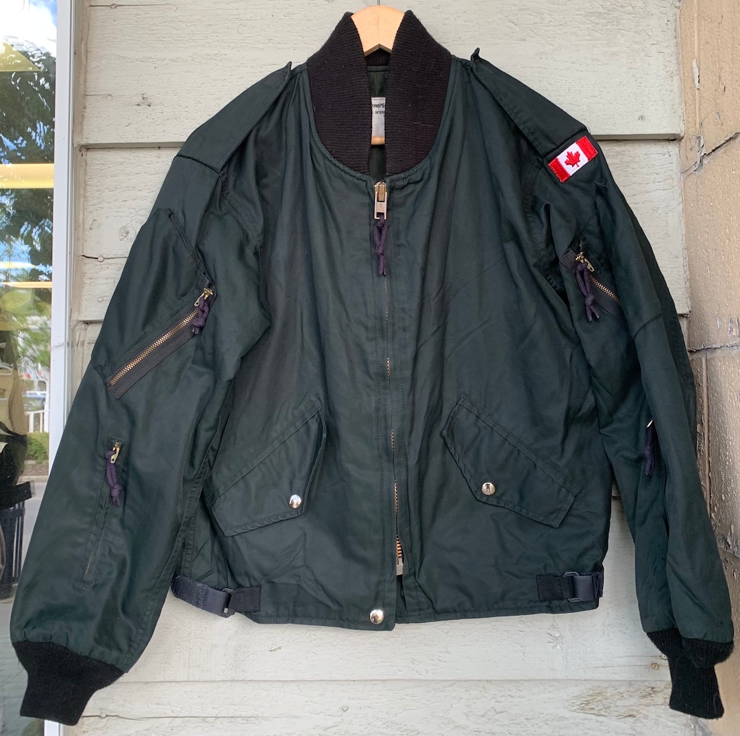 1989 RCAF Intermediate Flying Jacket Dark Green Size 6636 Mens Small ...