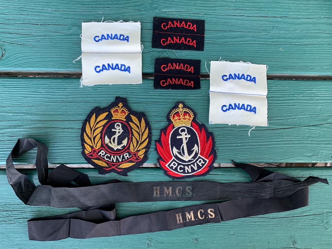 WW2 Royal Canadian Navy RCNVR Patches & HMCS Cap Ribbons - Etsy