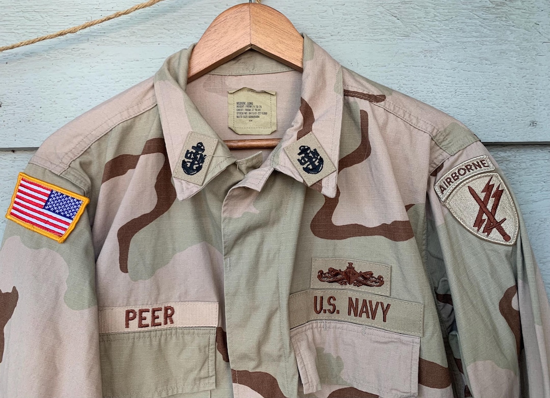 Navy SEAL Desert Camo Bdu Jacket Combat Coat With Patches GI 1991 ...