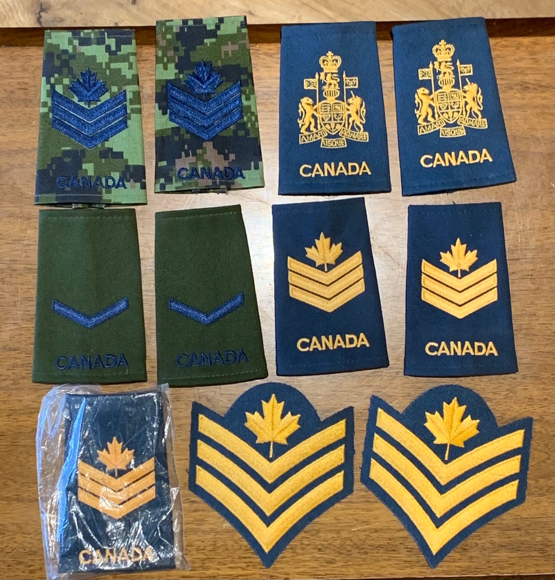 RCAF Canadian Air Force Slip on Ranks and Patch 6 Pairs Lot - Etsy