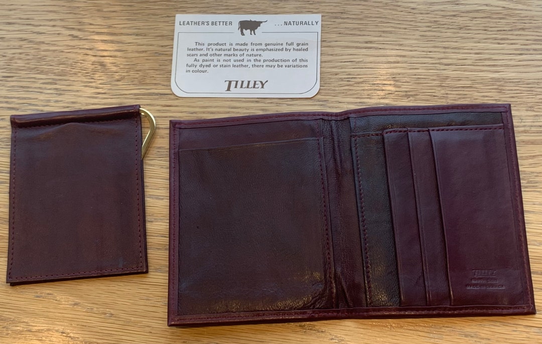 Vintage TILLEY Wallet & Money Clip Made in Canada of Genuine Nappa Skin ...
