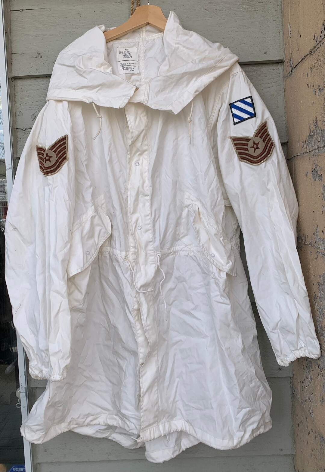 USGI M65 White Snow Camo Parka Ski Parka With Patches Size Mens Medium ...