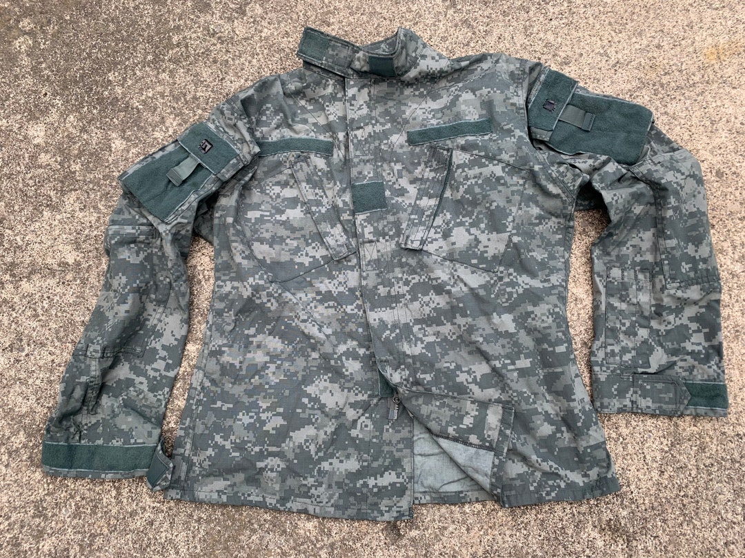 ACU Camo Dyed Blue Tone Army Combat Coat Digital Camo Jacket - Etsy
